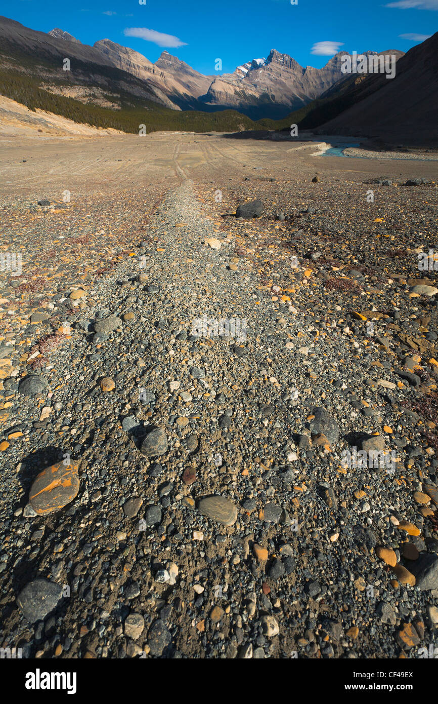 Lines Of Rock Formed By A Receding Glacier; Banff Alberta Canada Stock ...