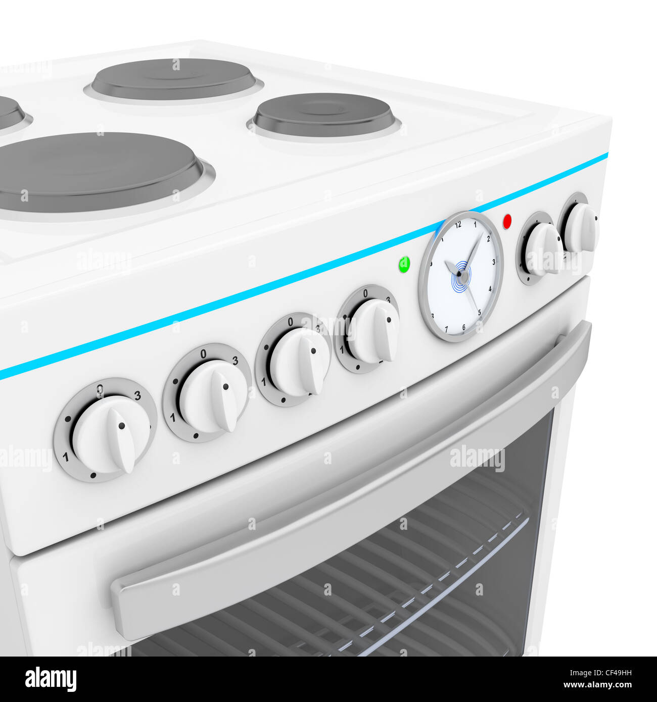 Details of front panel on electric cooker Stock Photo - Alamy