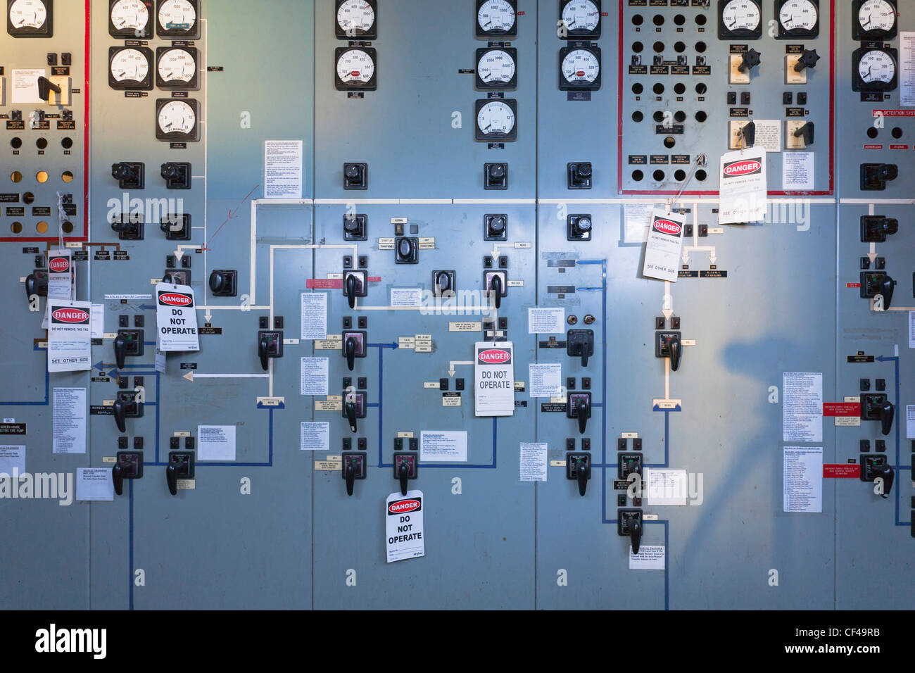 A Control Panel At An Old Power Plant; Wabamun Alberta Canada Stock ...
