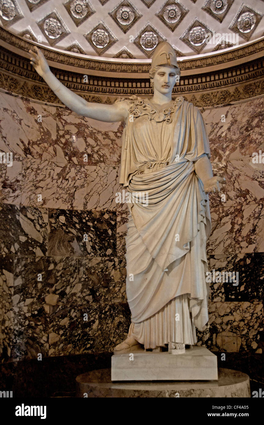 The athena of velletri pallas wearing a helmet hi-res stock photography ...