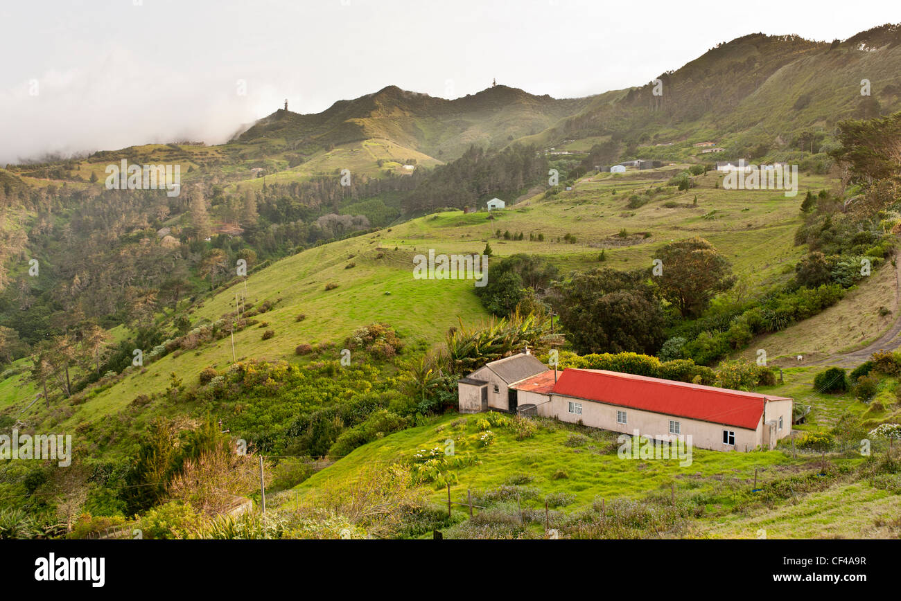 Country view near Longwood on St Helena Island in the South Atlantic ...