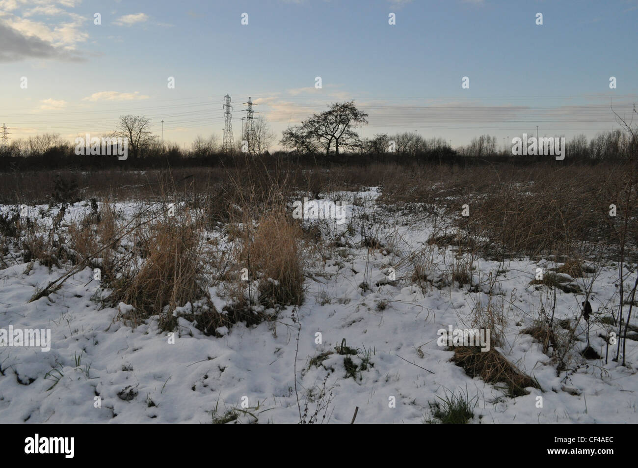 Snow filled wilford Stock Photo - Alamy