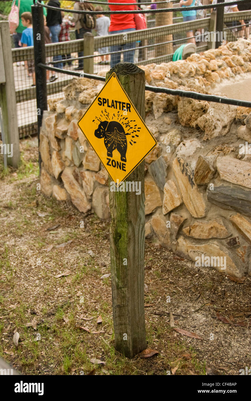 Splatter Zone sign for the Hippopotamus in Homosassa Springs wild life ...