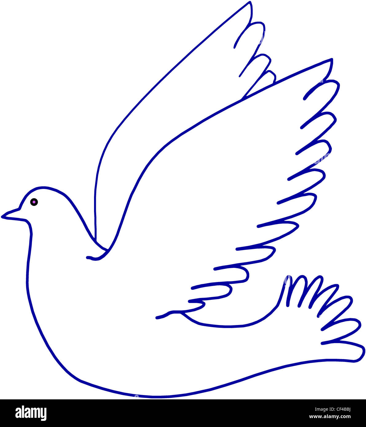 Simple illustration of Flying dove Stock Photo - Alamy