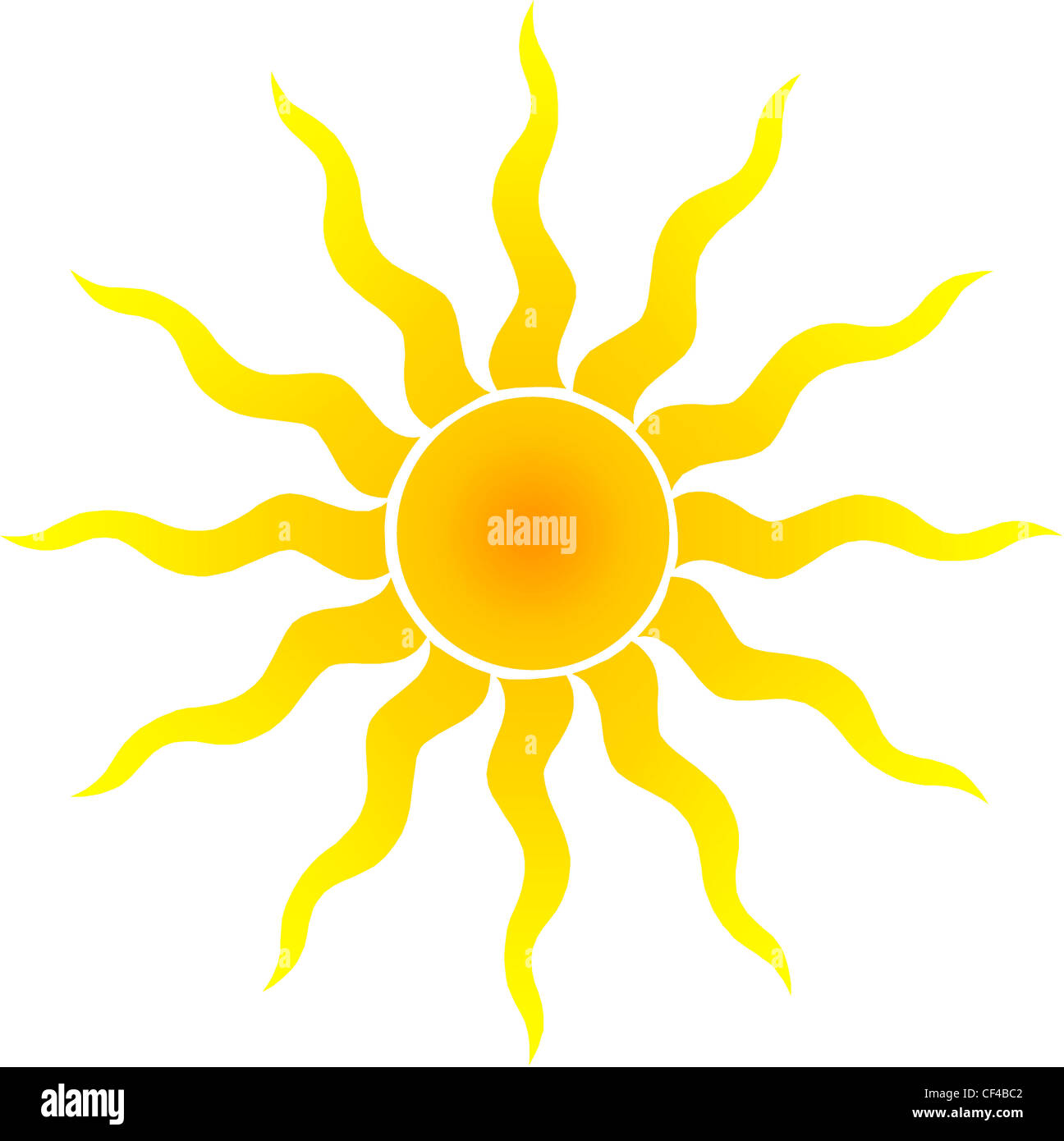 Illustration of Sun with rays around the solar disc Stock Photo - Alamy