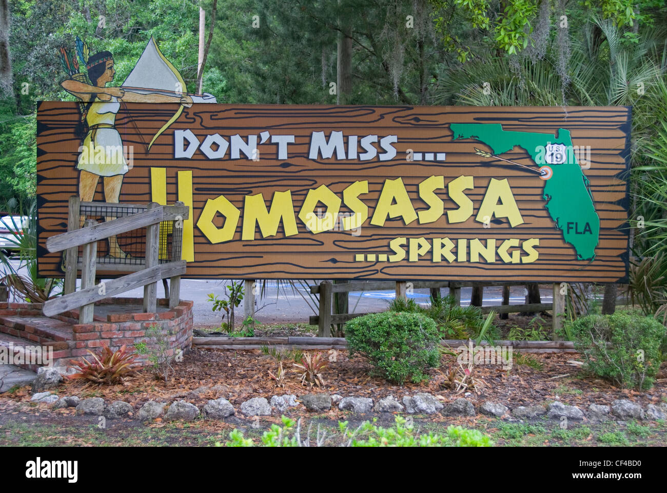 Homosassa Springs wild life state park welcome sign. Florida Stock ...
