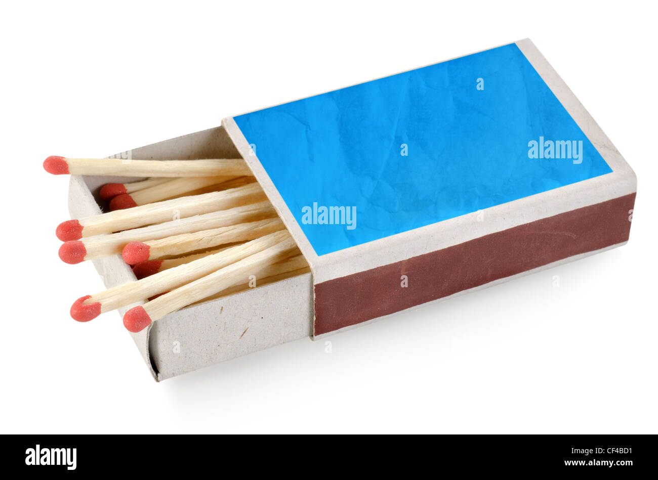 Blue matchbox isolated on a white background Stock Photo - Alamy
