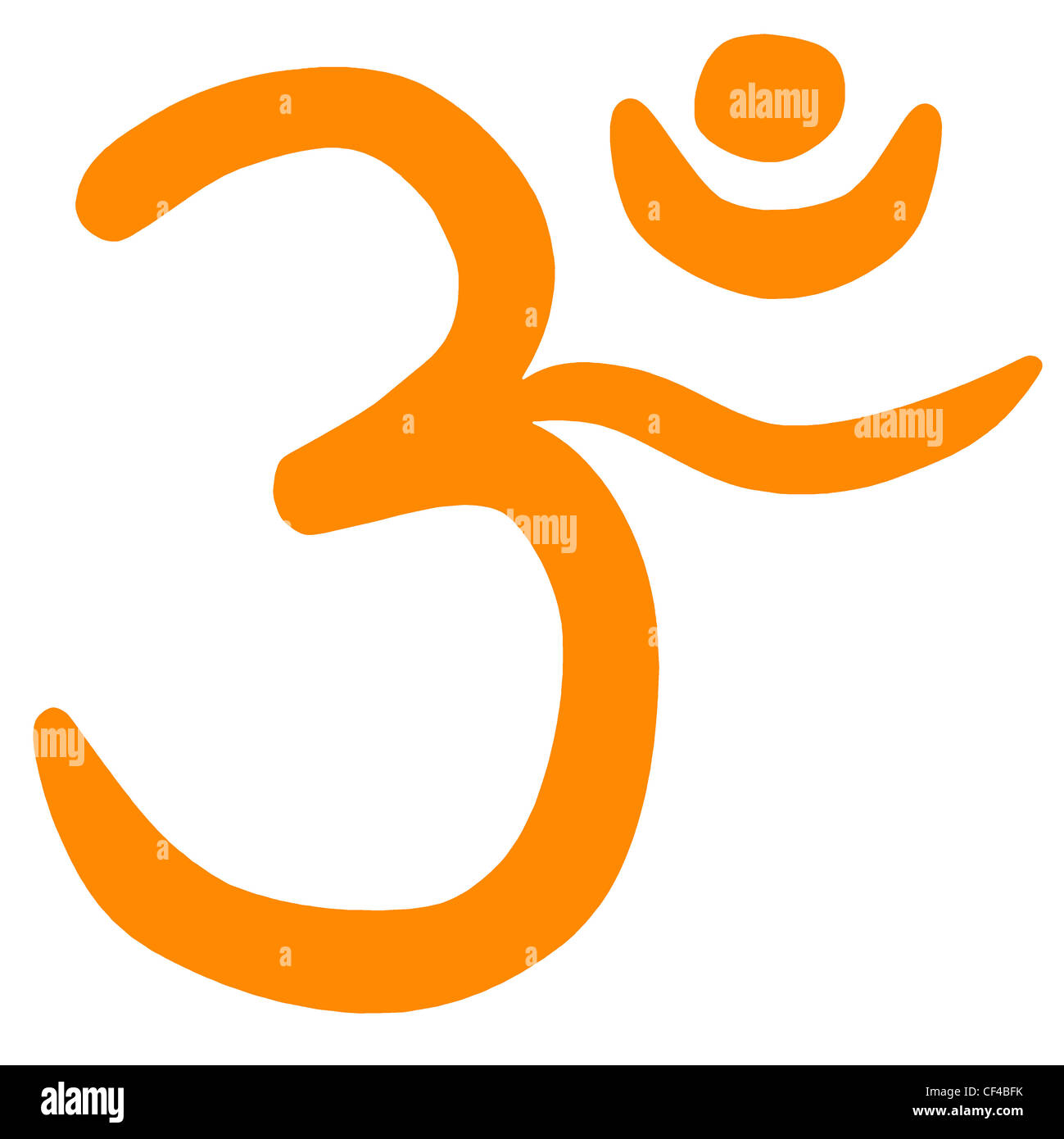 Om symbol in orange Stock Photo - Alamy