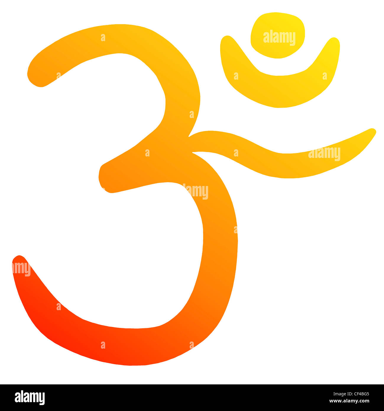 Om symbol shown in a gradient of colours from red to yellow Stock Photo ...