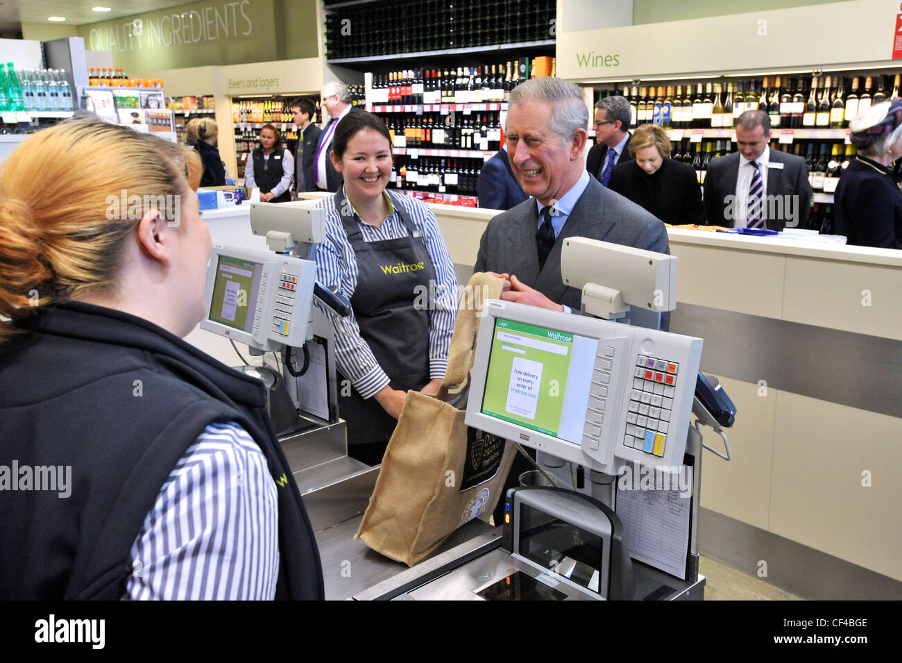 Prince Charles opens Little Waitrose Supermarket in Poundbury, Dorset ...