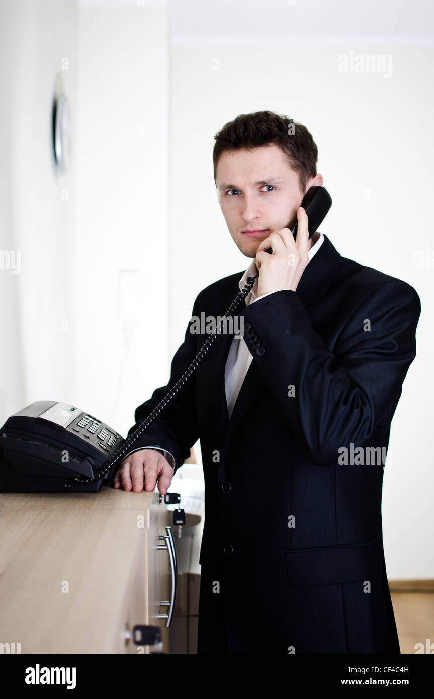 Male businessman fax machine hi-res stock photography and images - Alamy