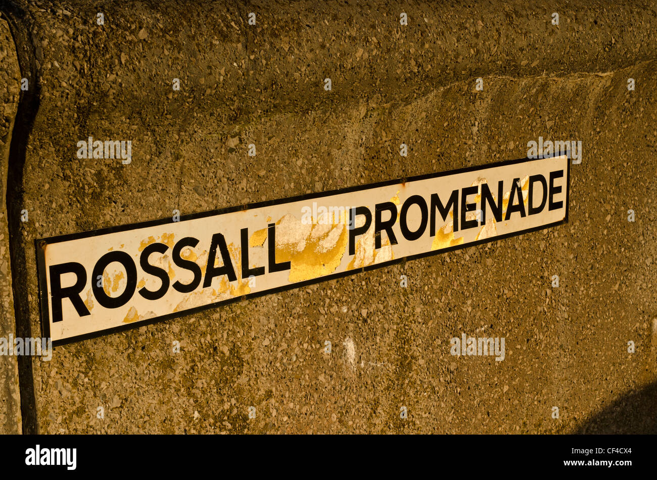 Rossall Promenade sign Stock Photo - Alamy