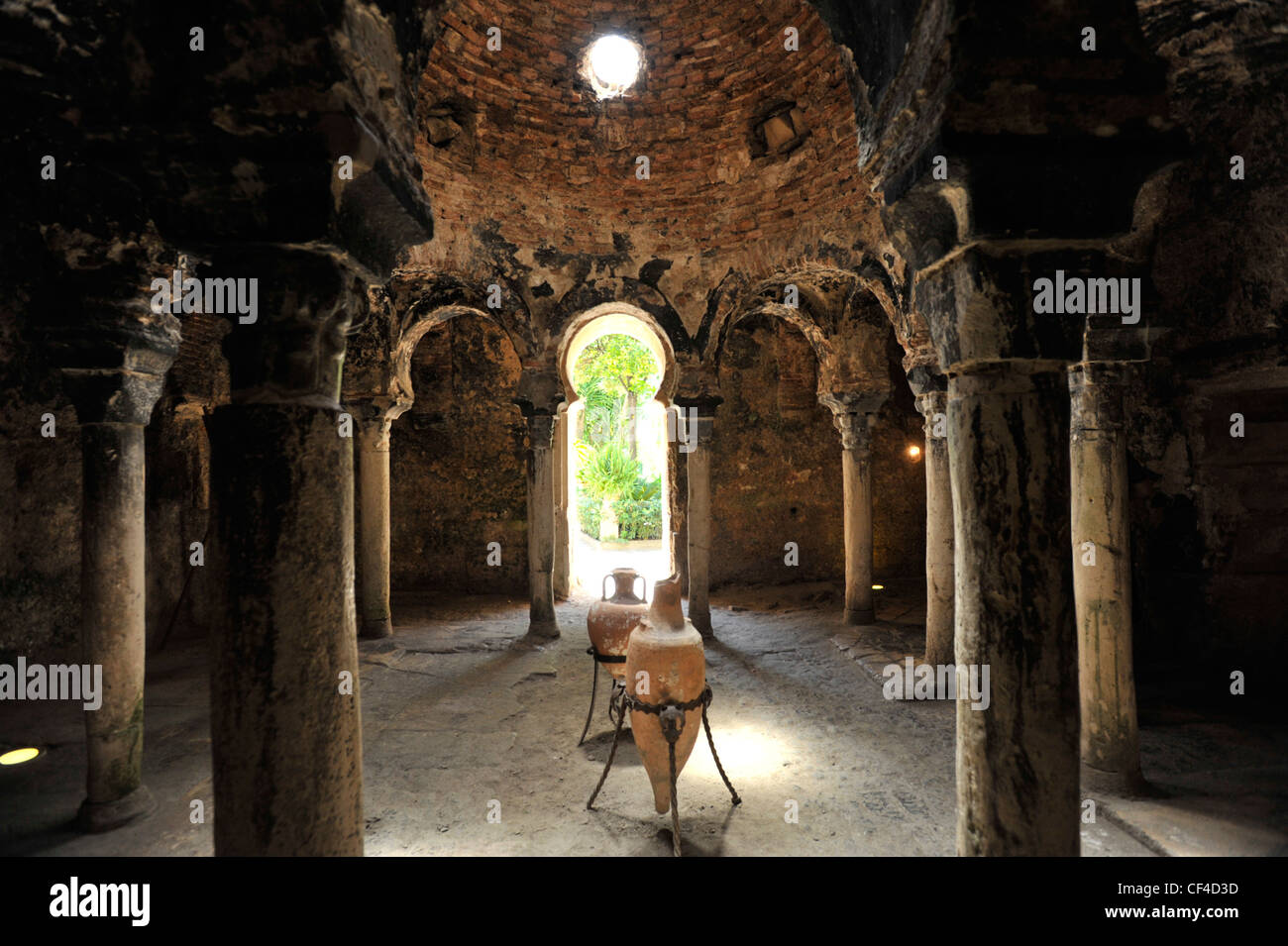 Inside views of the Arab baths at Palma the capital of Majorca one of ...