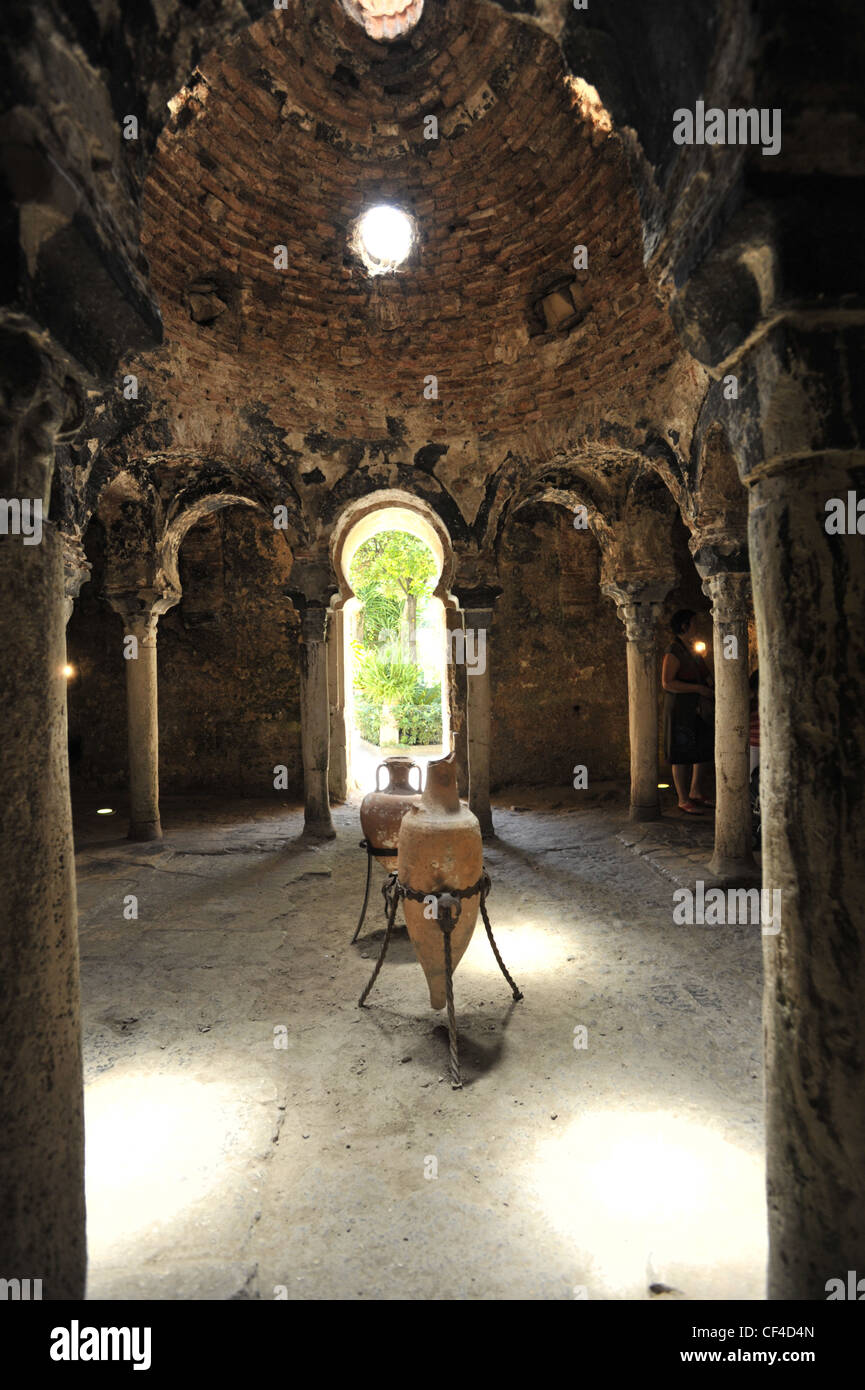 Inside views of the Arab baths at Palma the capital of Majorca one of ...