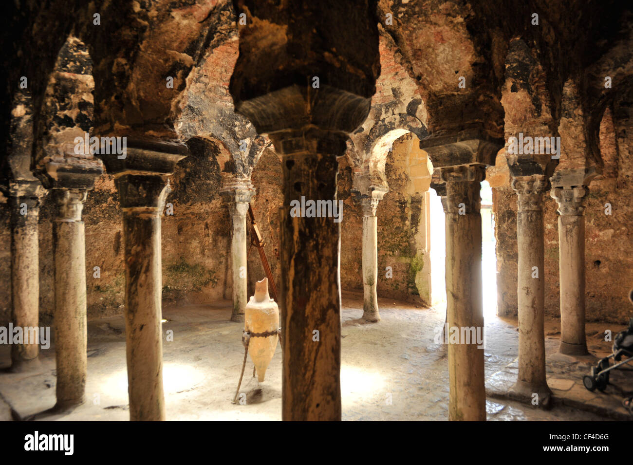 Inside views of the Arab baths at Palma the capital of Majorca one of ...