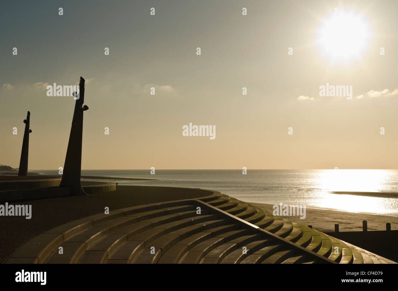 The new modern sea front promenade at Cleveleys Lancashire UK Stock ...