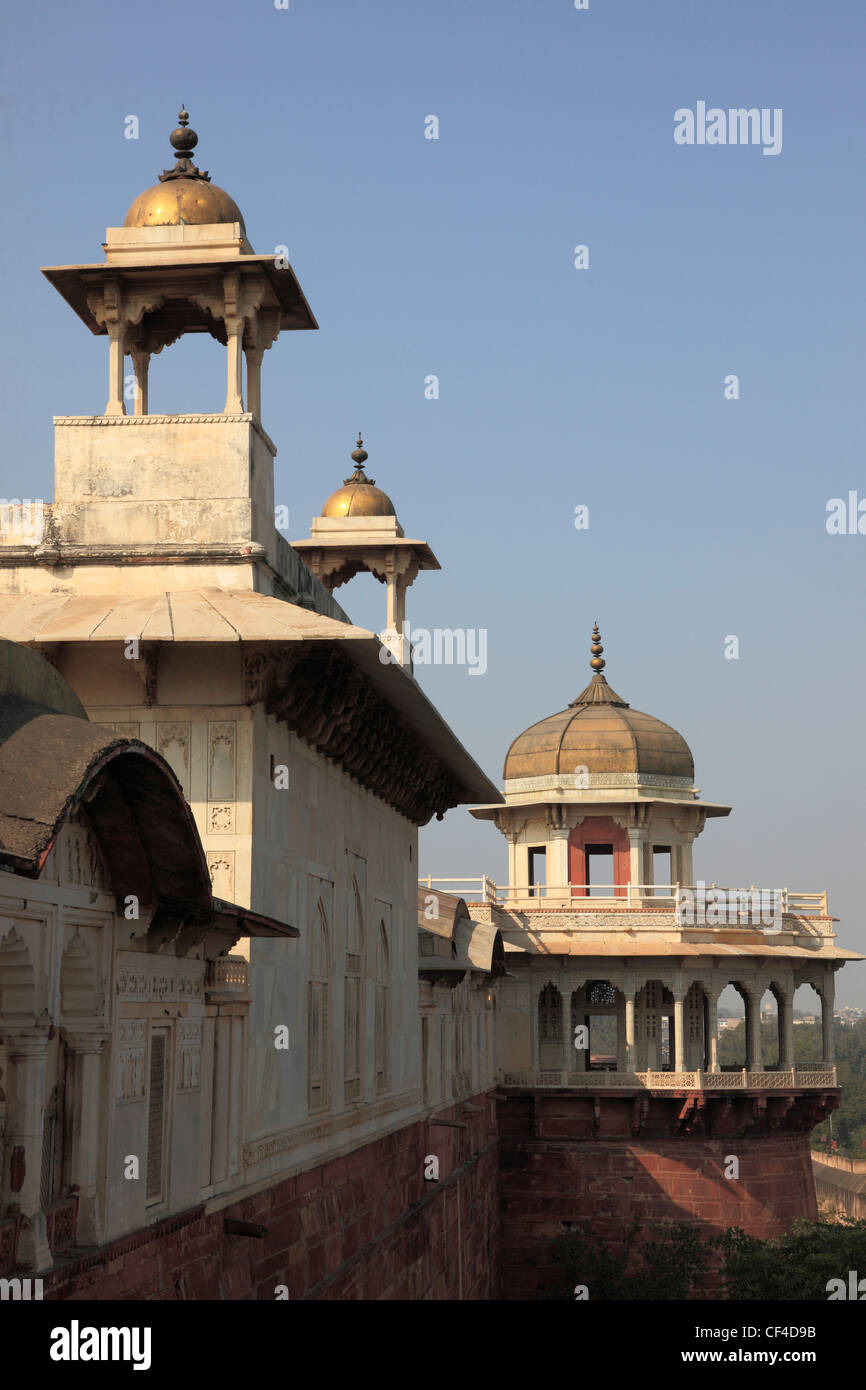 India, Uttar Pradesh, Agra, Fort, Khas Mahal, Musamman Burj Stock Photo ...