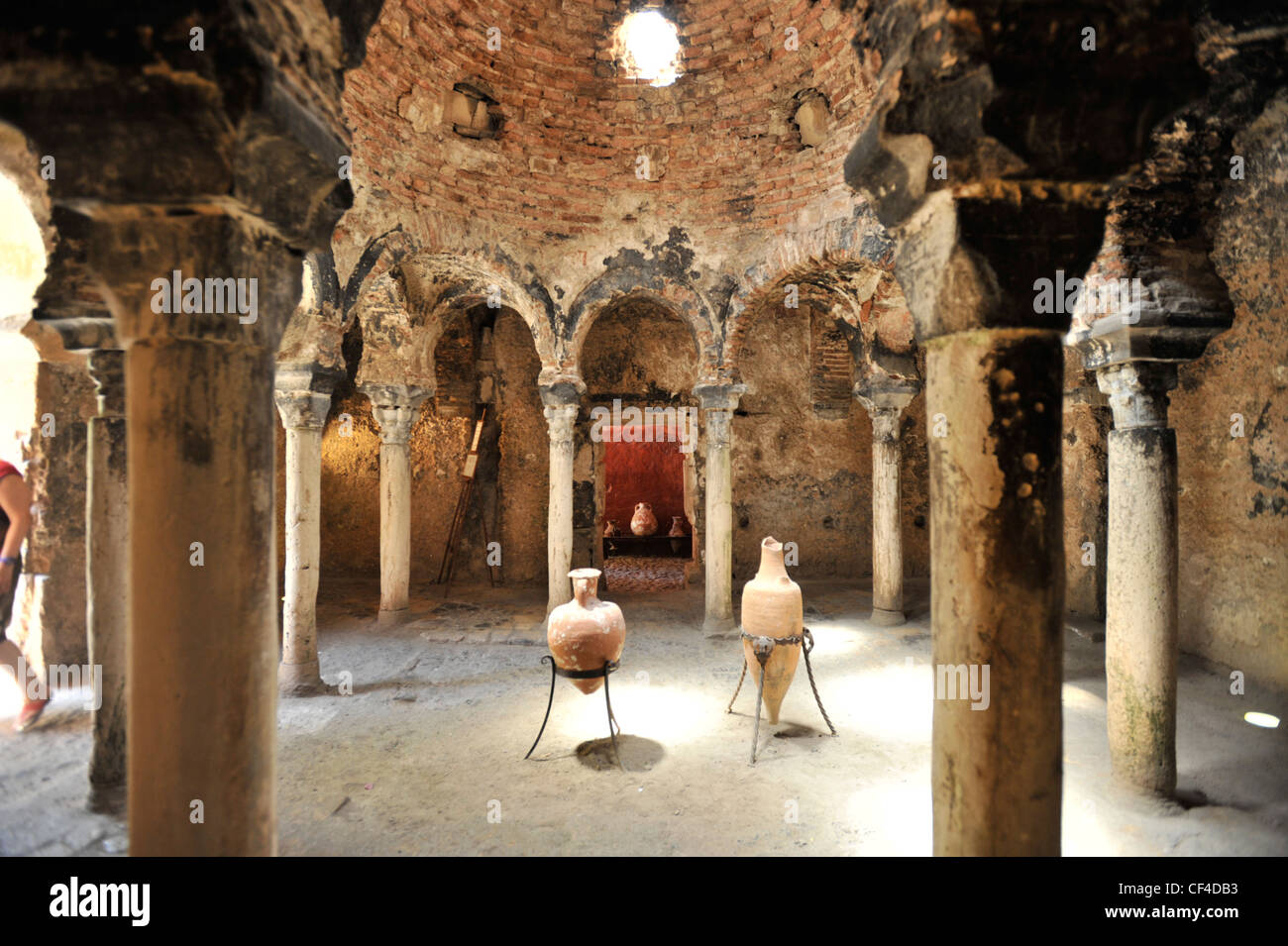 Inside views of the Arab baths at Palma the capital of Majorca one of ...