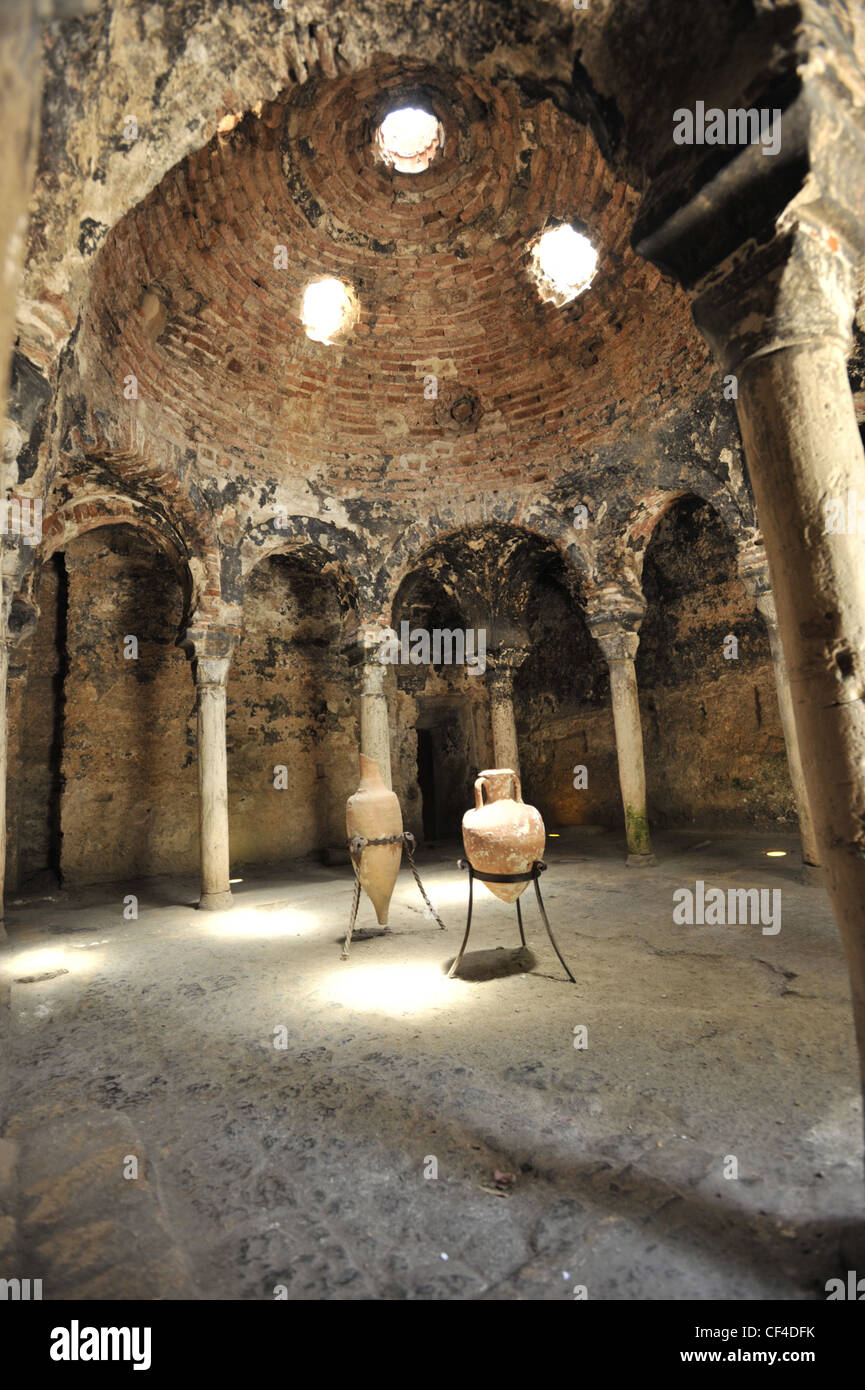 Inside views of the Arab baths at Palma the capital of Majorca one of ...