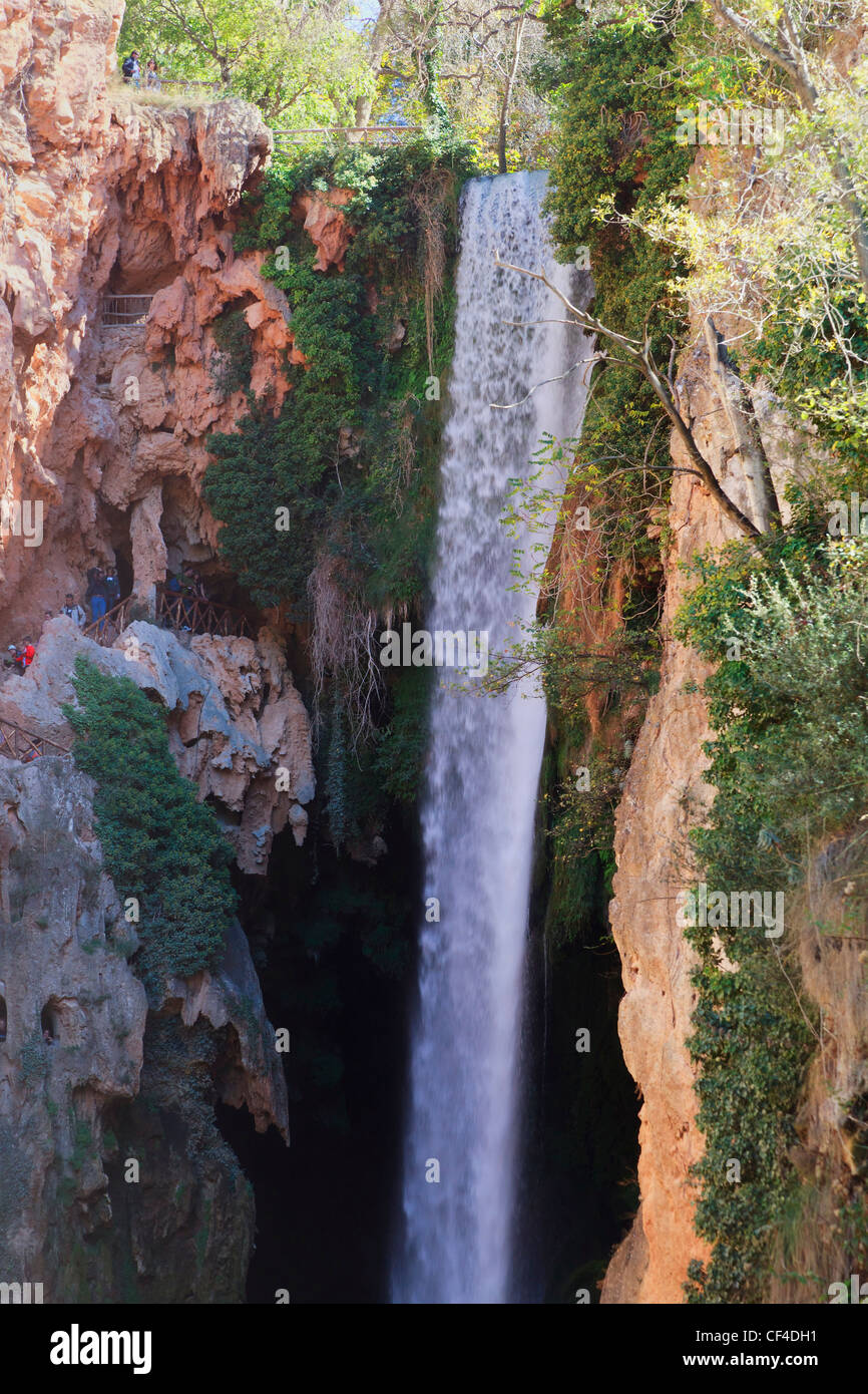 Cola de Caballo, or the Horse's Tail, waterfall in Monasterio de Piedra ...