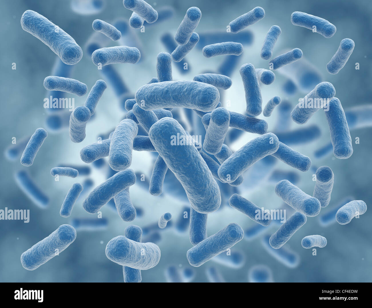 Blue virus cells high resolution science illustration Stock Photo - Alamy