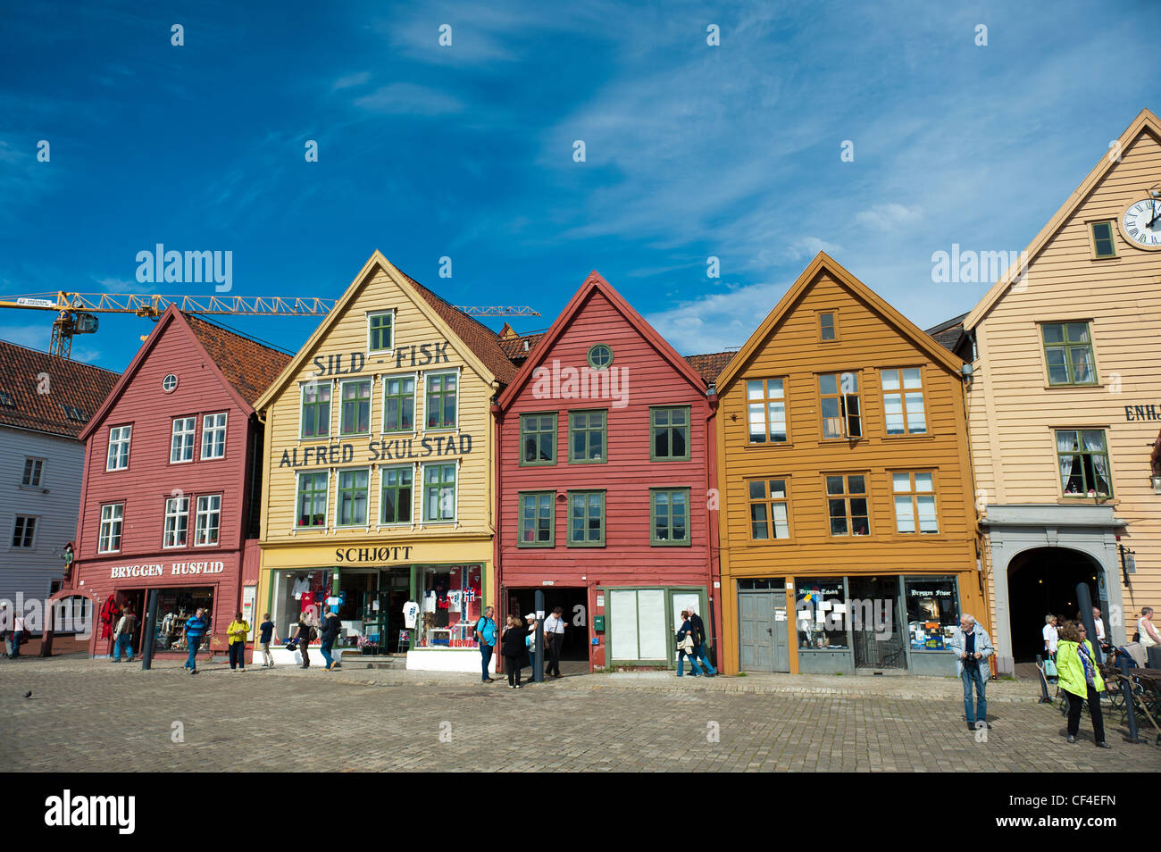 The Colourful Historic wooden houses of Bryggen/Bergen, Norway ...