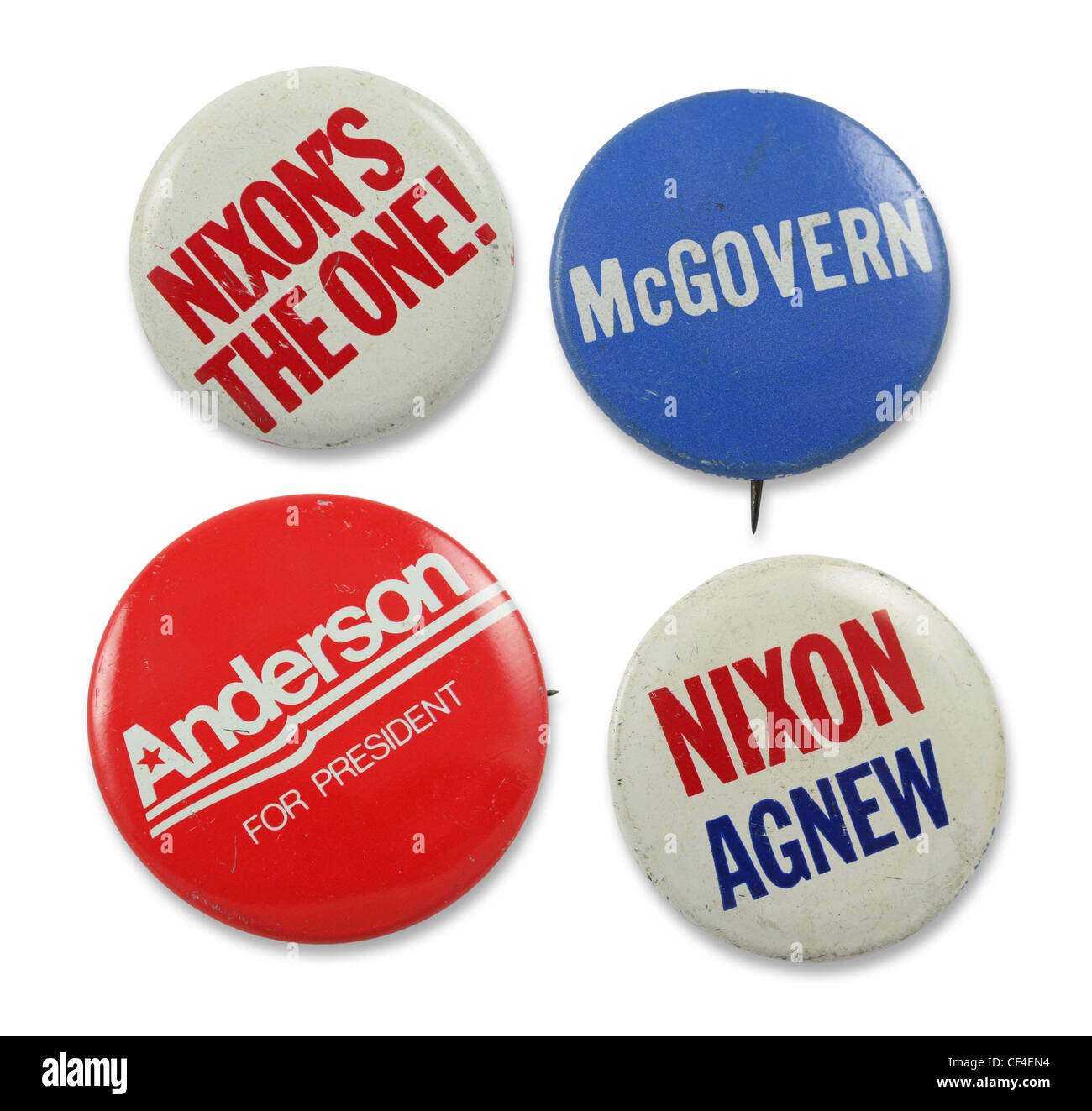 Group of assorted 1960s and 1970s political pins Stock Photo - Alamy