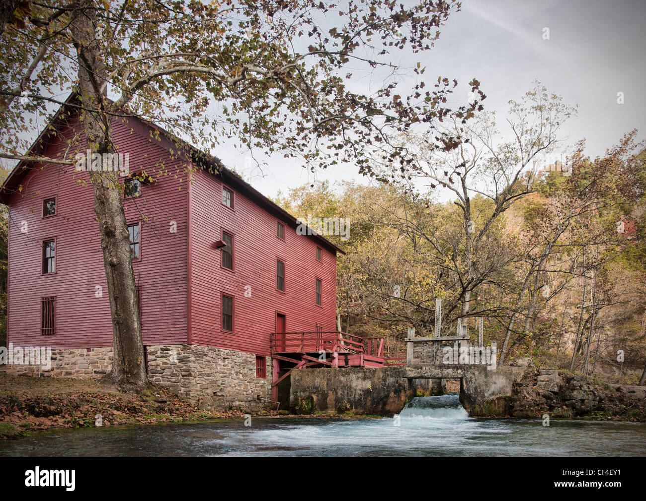 mill house at alley spring missouri in fall Stock Photo - Alamy