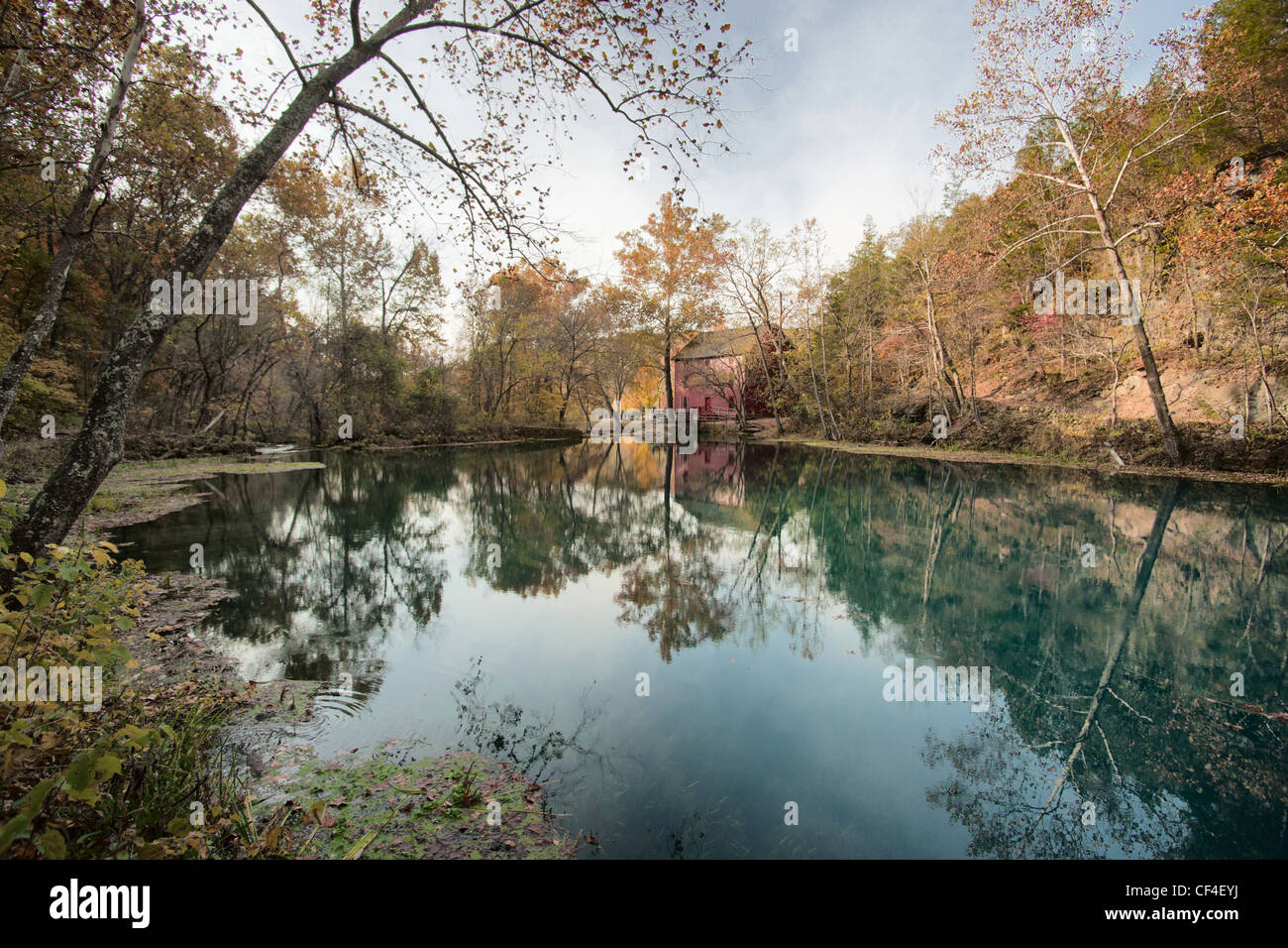 mill house at alley spring missouri in fall Stock Photo - Alamy