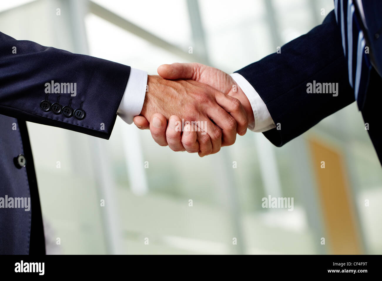 Senior businessman shaking hands as a sign of a successfully concluded ...