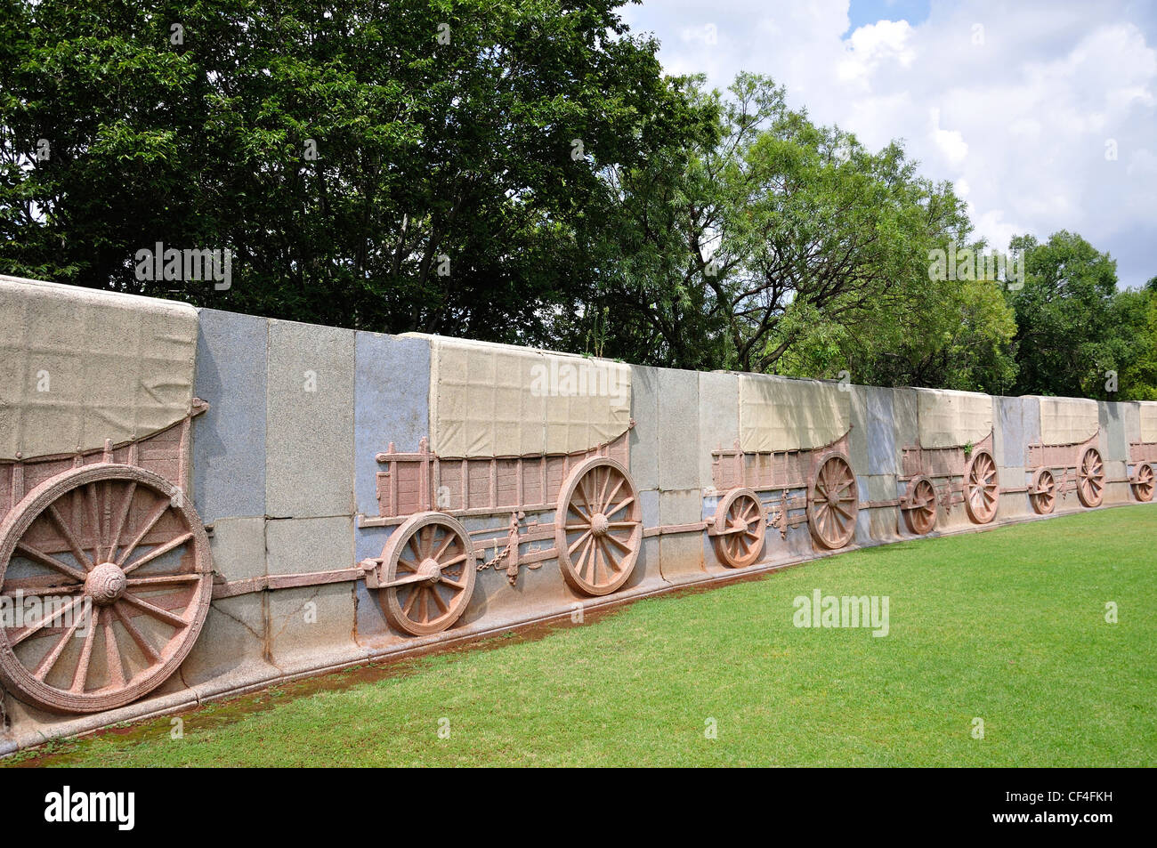 The wagon laager wall at The Voortrekker Monument, Pretoria, Gauteng ...
