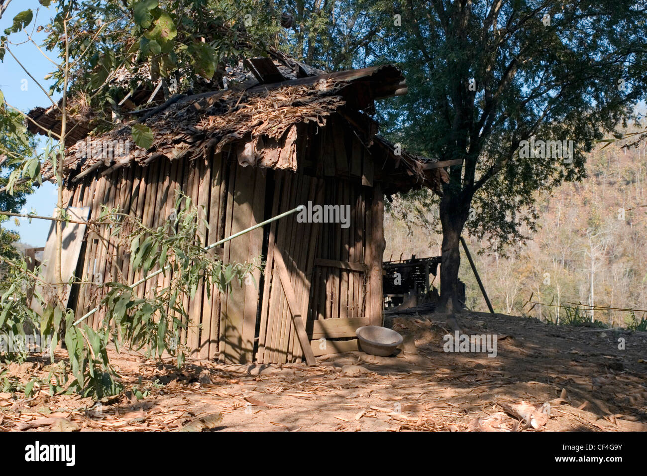 A farm shack serves subsistence farmers in the rural village of Ban Tha ...