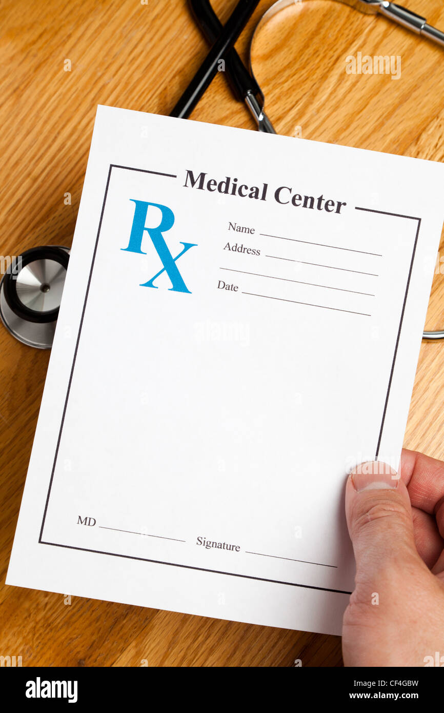 Blank Prescription, concept for Healthcare And Medicine Stock Photo - Alamy