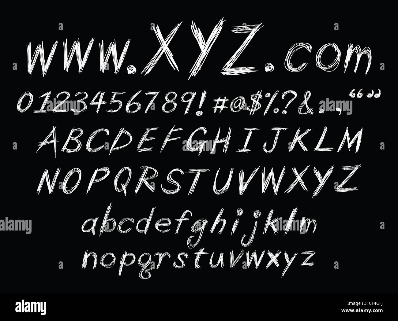 a set of sketch alphabet for design usage Stock Photo - Alamy