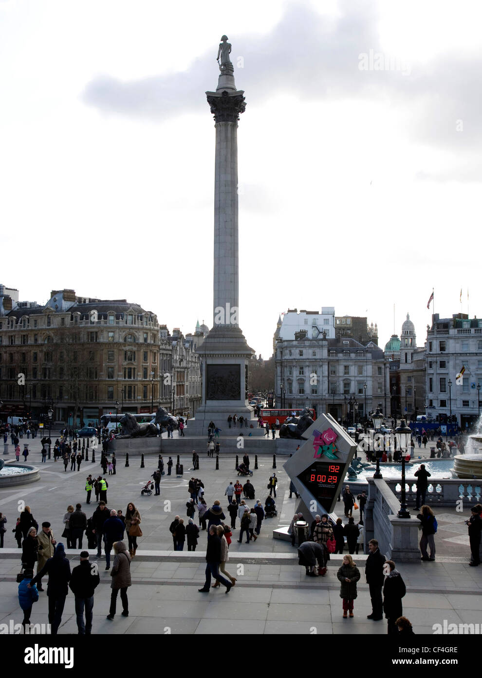 Olympic Games Countdown Clock Trafalgar Square London Stock Photo - Alamy