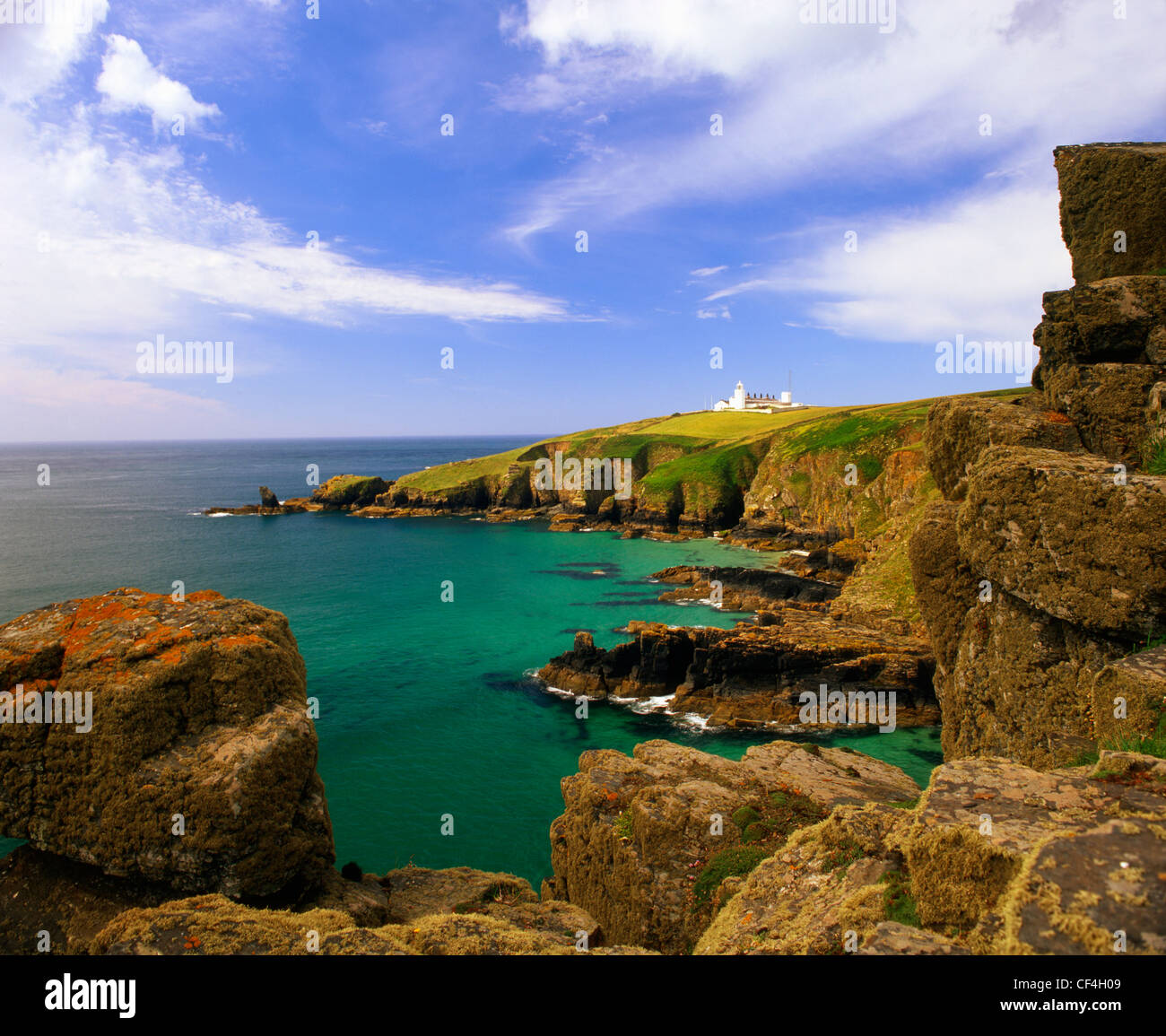 Lizard Lighthouse viewed from Housel Bay. Lizard Point Is the most ...