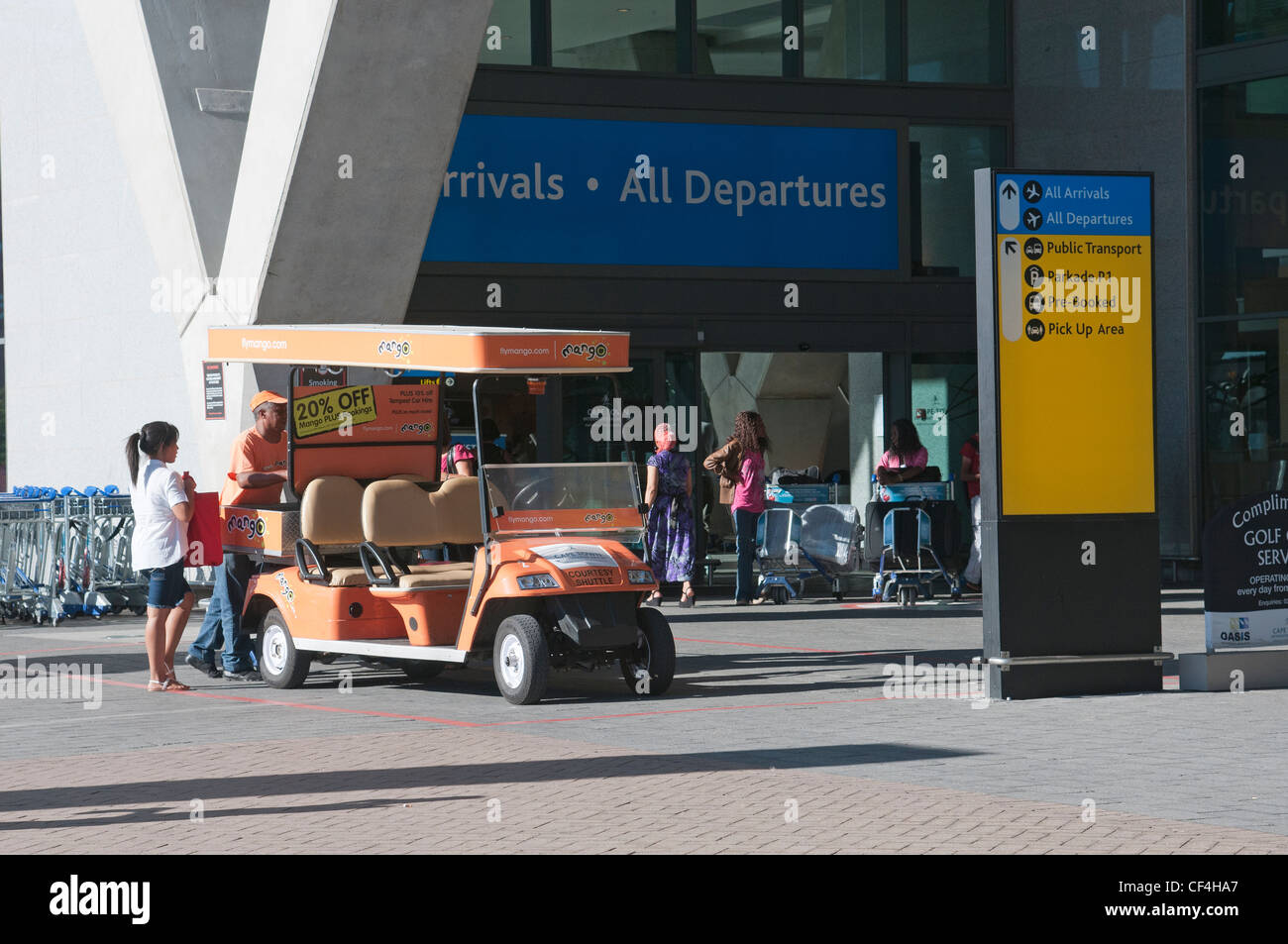 Courtesy shuttle for 'flymango' airline passengers at Cape Town Airport ...