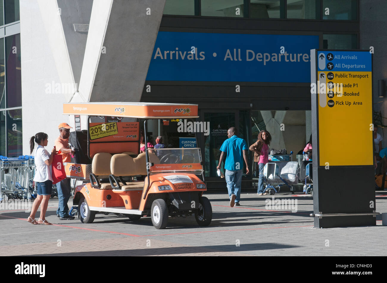 Courtesy shuttle for 'flymango' airline passengers at Cape Town Airport ...