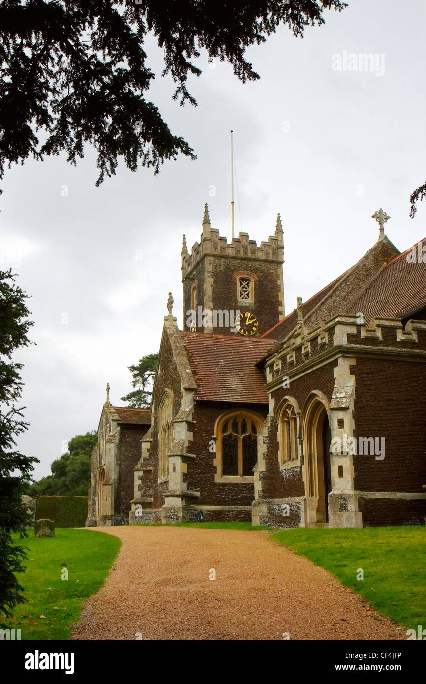 An exterior view of St Mary Magdalene church on the Royal Sandringham ...
