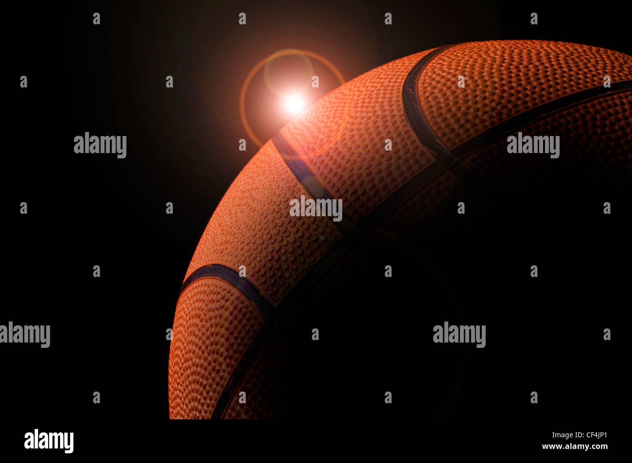 Basketball planet in a dark background Stock Photo - Alamy