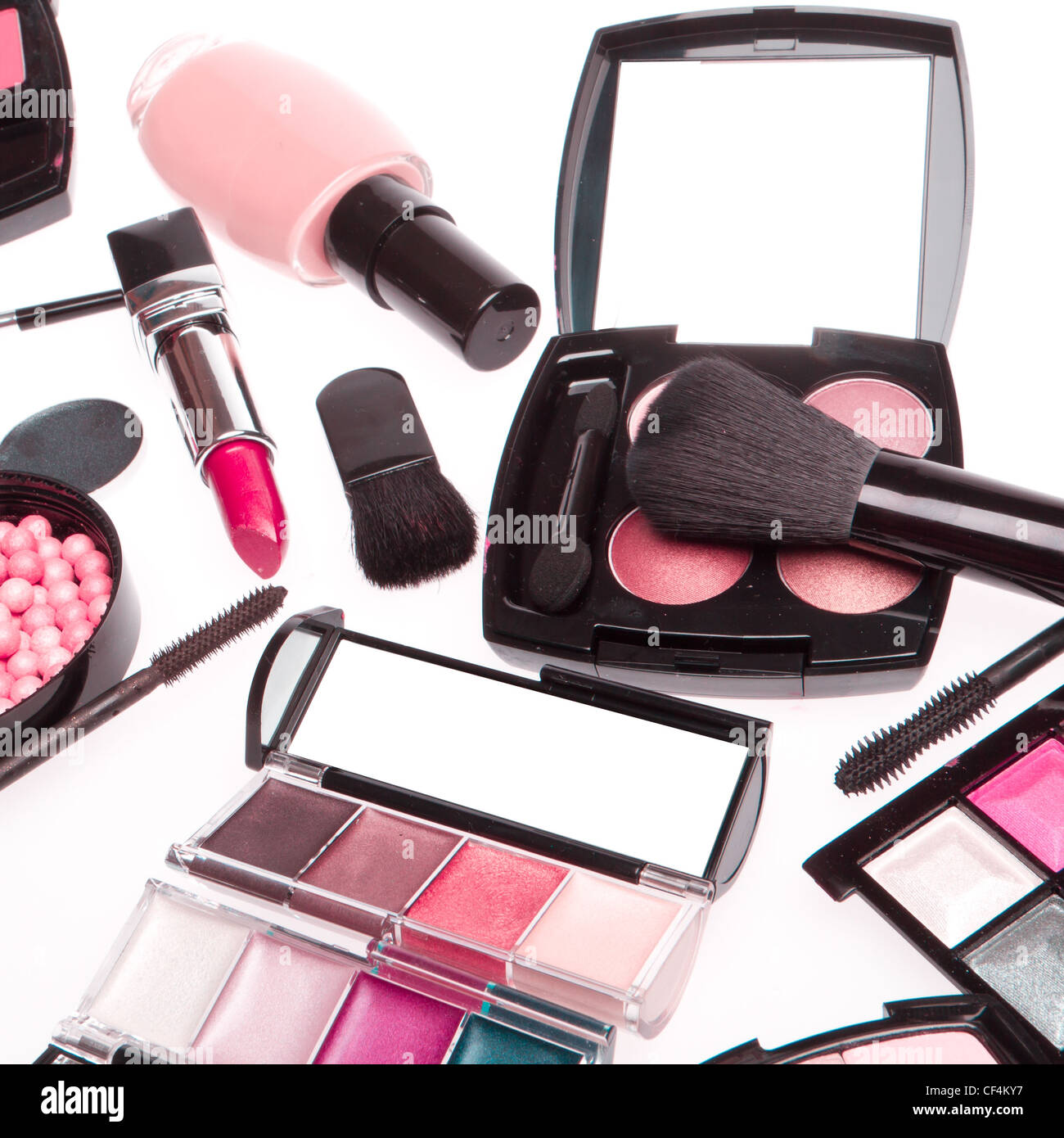 makeup set isolated on white background Stock Photo - Alamy