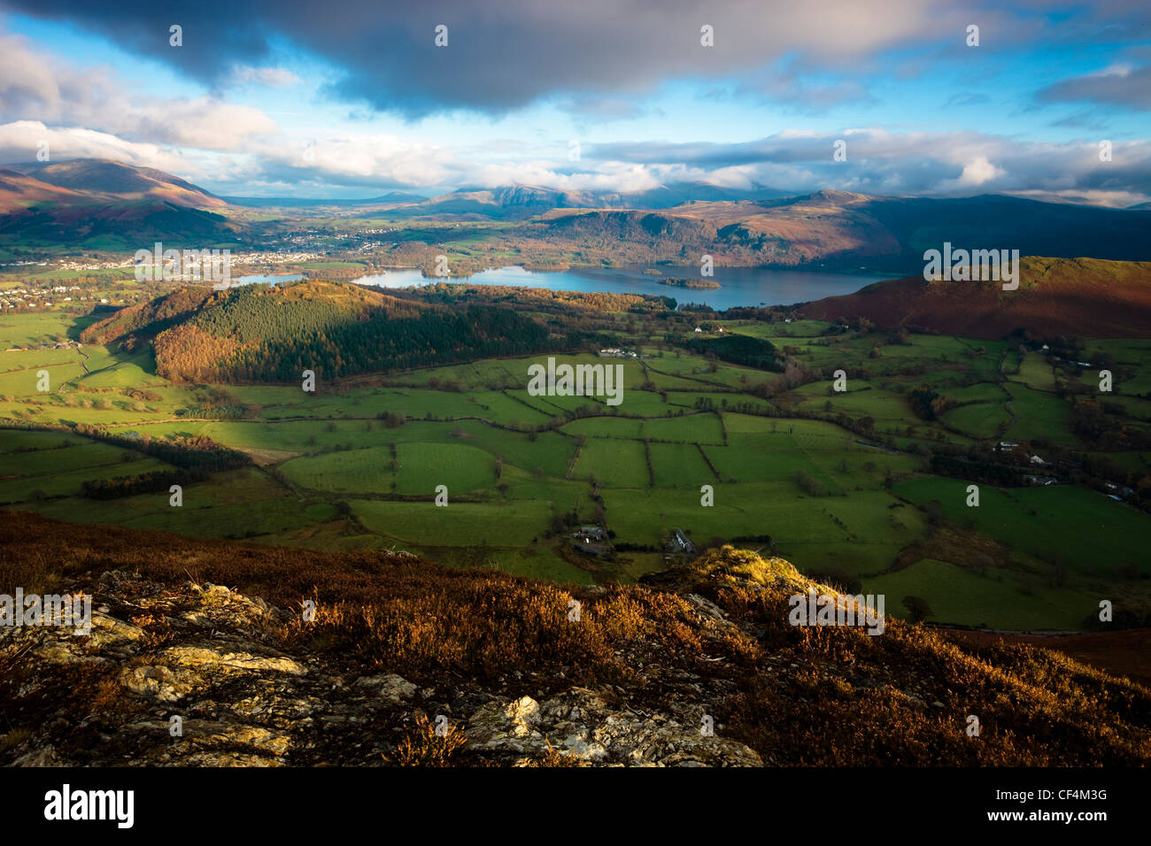 A view of the Derwent valley from the top of Barrow in the Lake ...