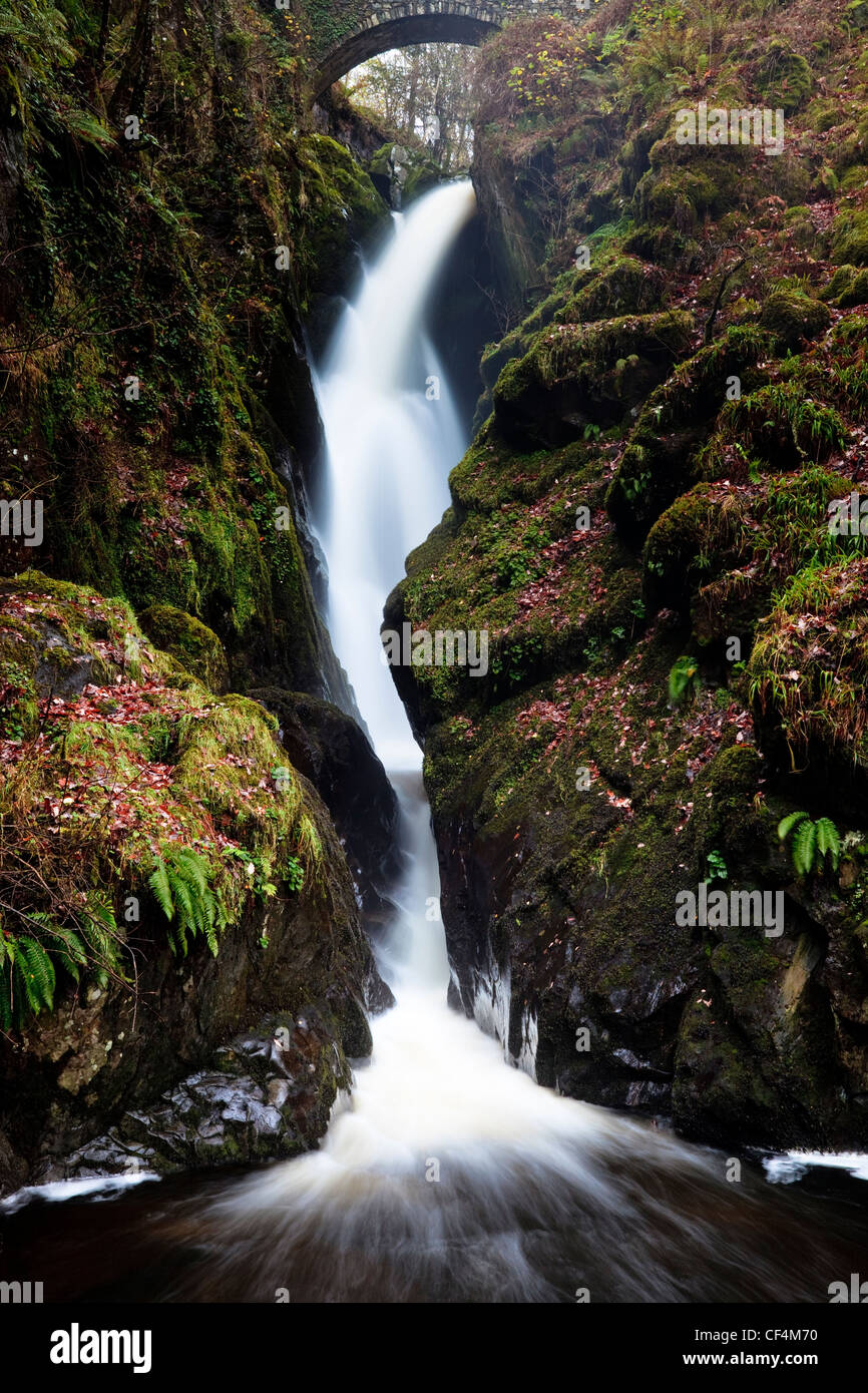 The Aira Force waterfall, probably the most famous of the Lake District ...