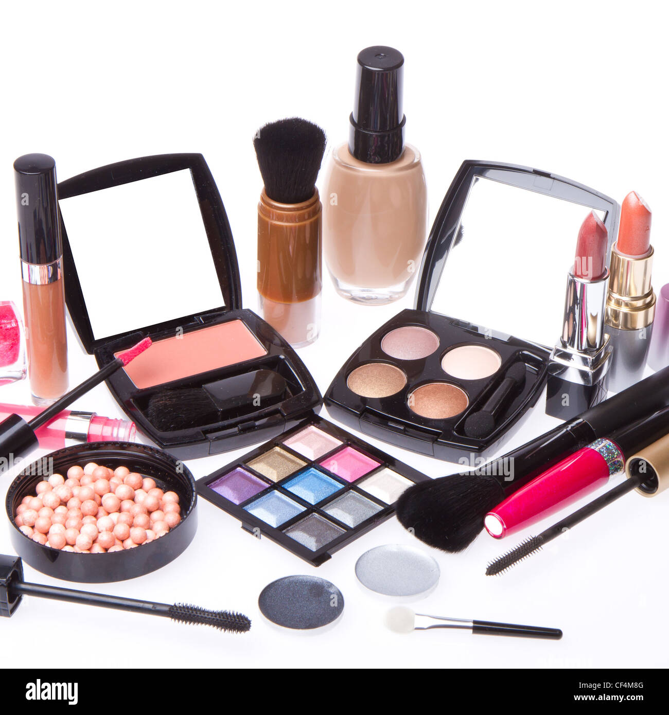 makeup set isolated on white background Stock Photo - Alamy