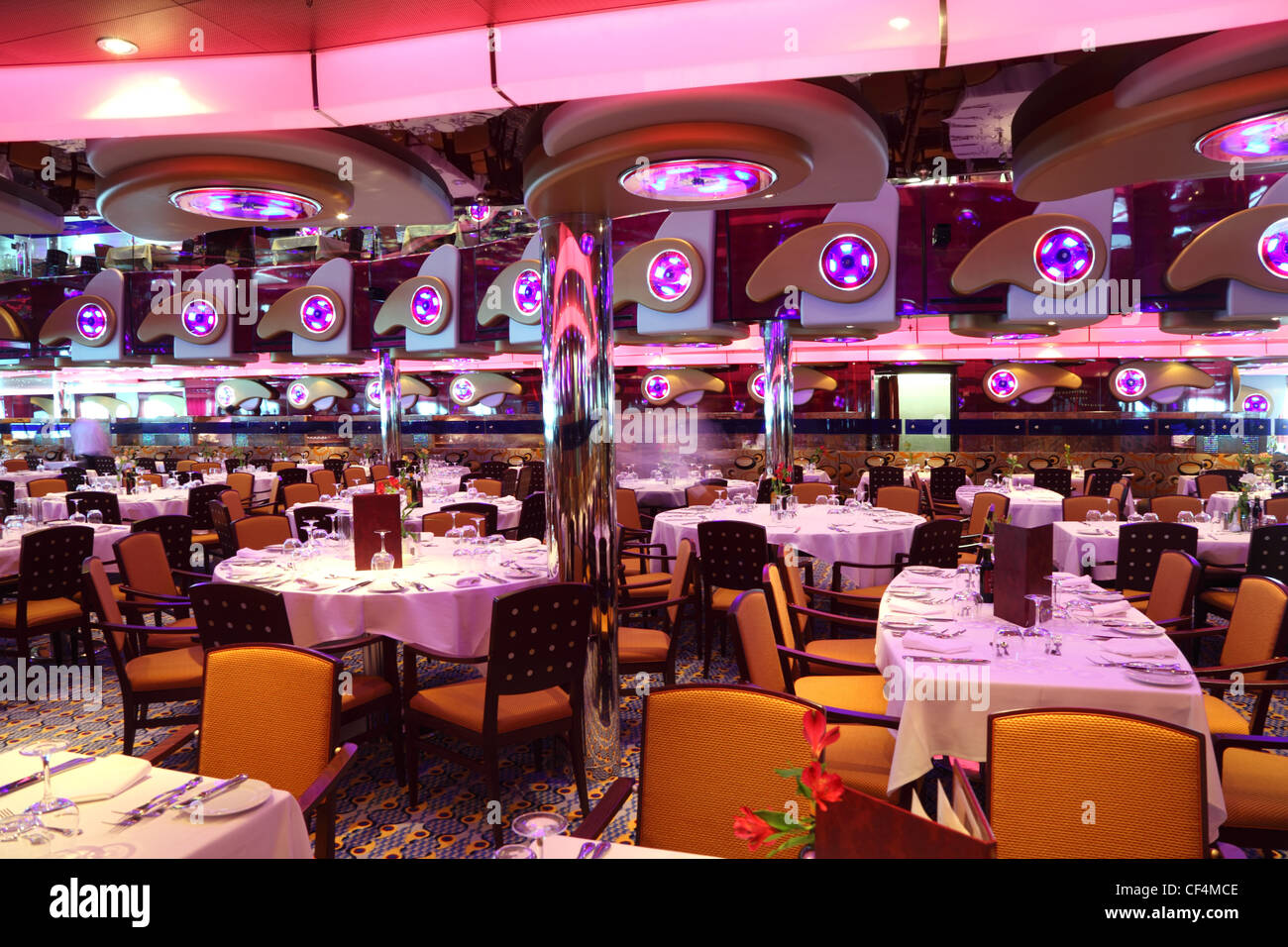 restaurant with bright multicolored interior general view Stock Photo ...