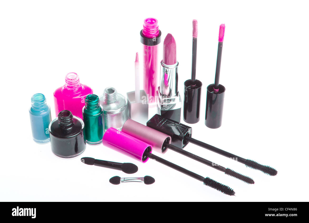 makeup set isolated on white background Stock Photo - Alamy
