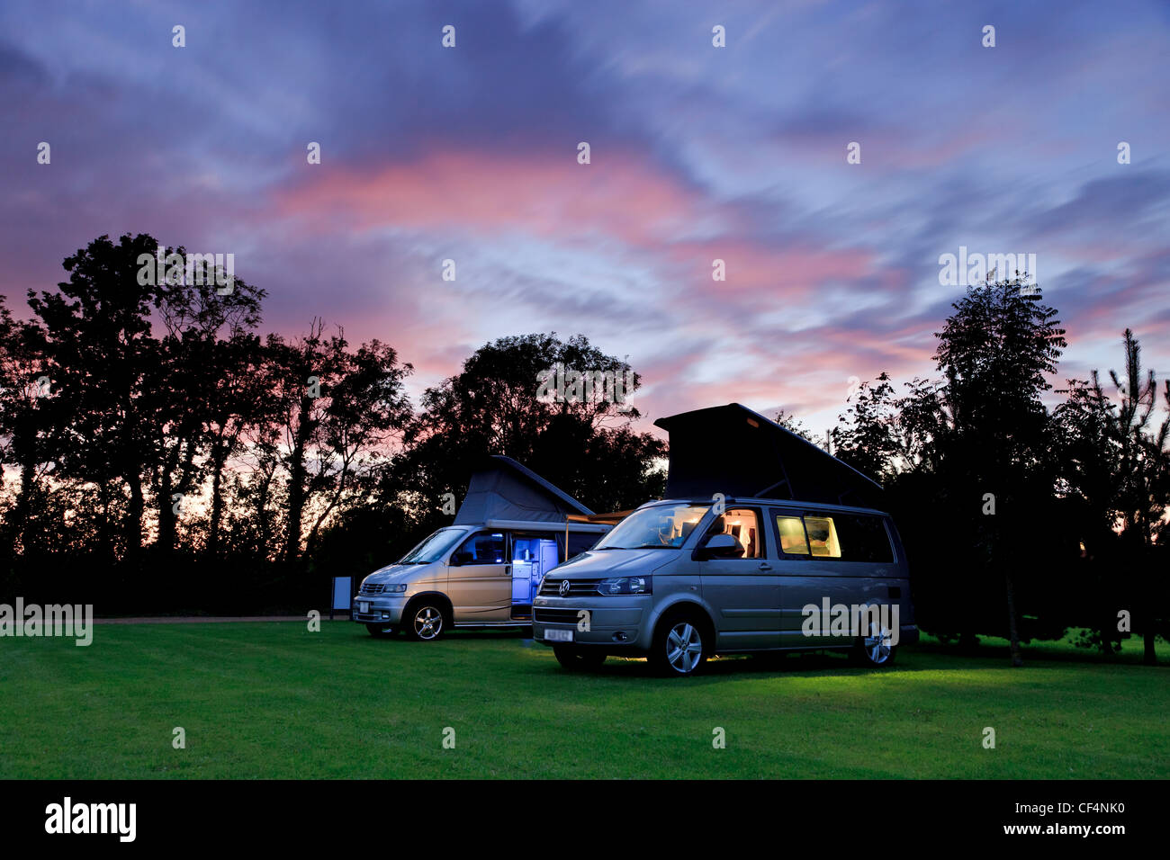 A VW California and a Mazda Bongo, camper vans side by side in a ...