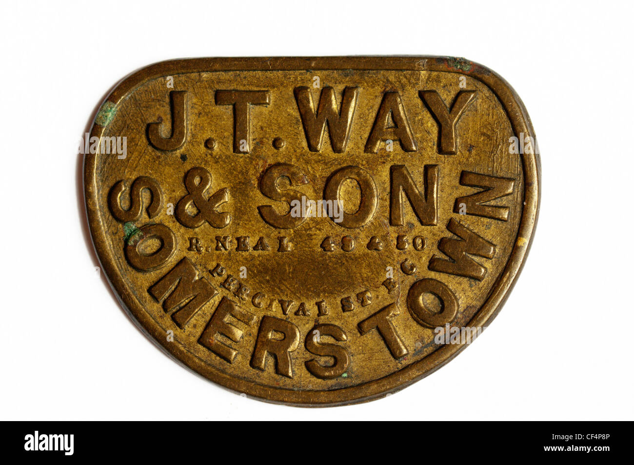 A market token, used by J T Way & Son of Somerstown in South London ...