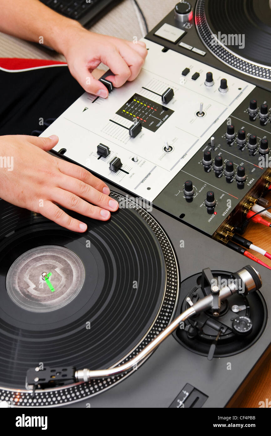 Hand hip hop dj playing hi-res stock photography and images - Alamy