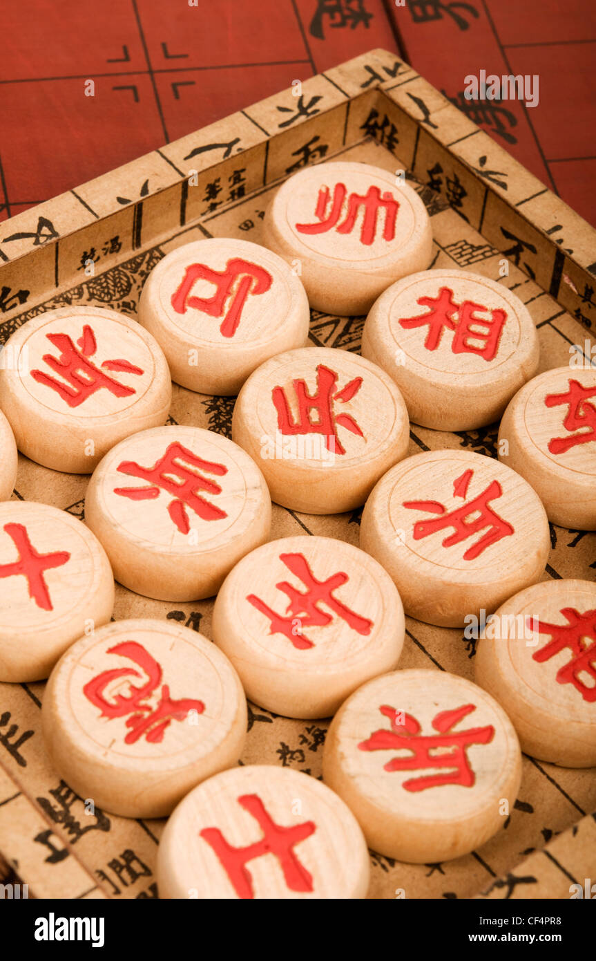 Xiangqi or Chinese chess pieces Stock Photo - Alamy